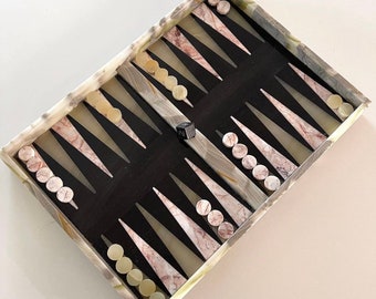 Backgammon Set Marble | Etsy