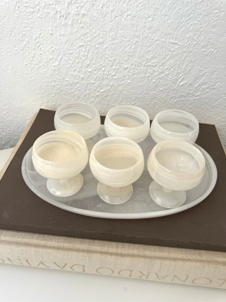 Vintage Onyx Tray 6 Coupe Cups Onyx Barware Decor - Etsy