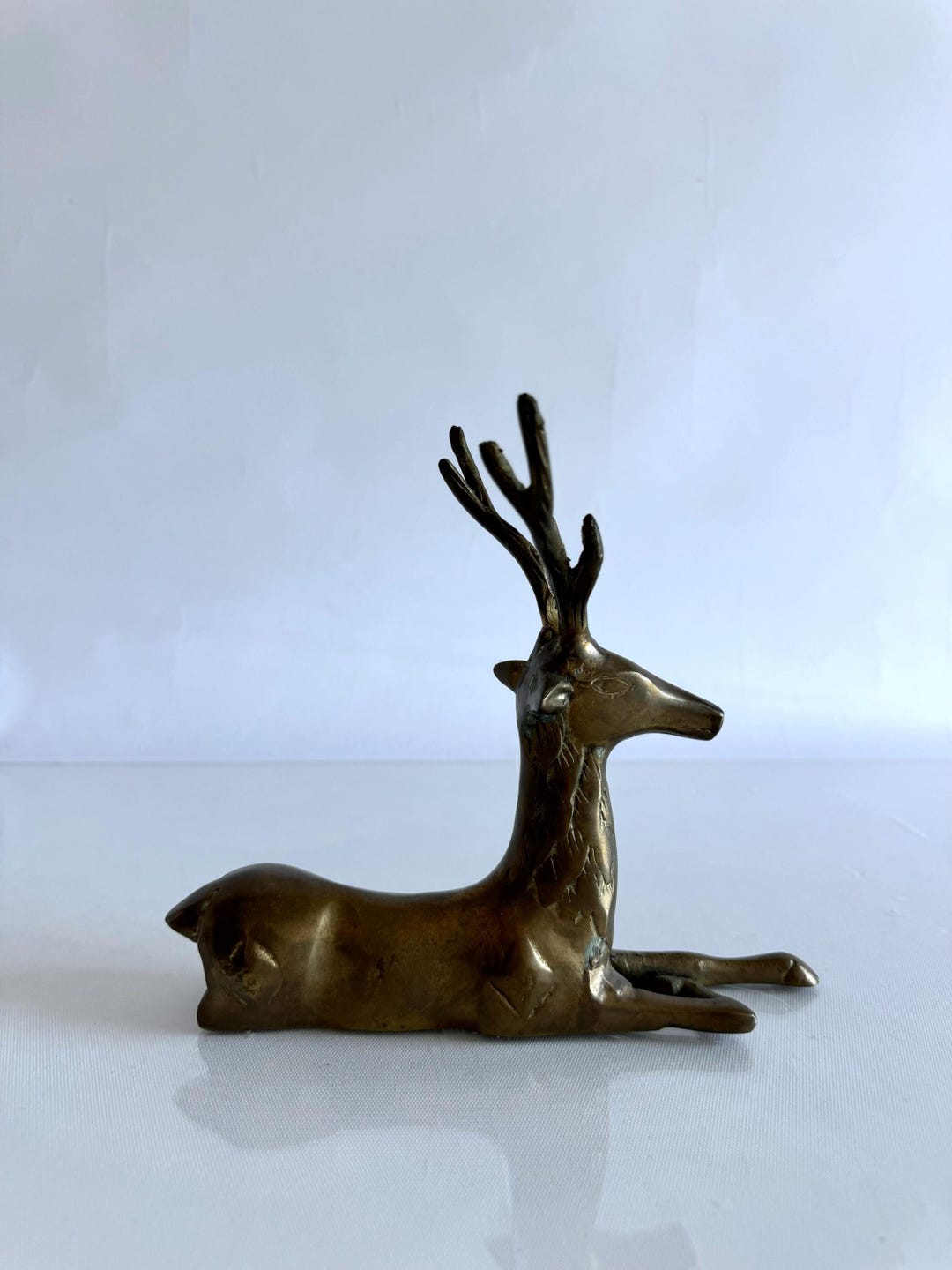 Vintage Brass Sitting Reindeer Sculpture Christmas Decor - Etsy
