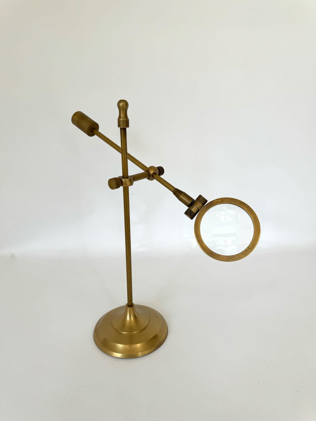 Solid Brass Industrial | Adjustable Desktop Magnifying Glass | Vintage ...