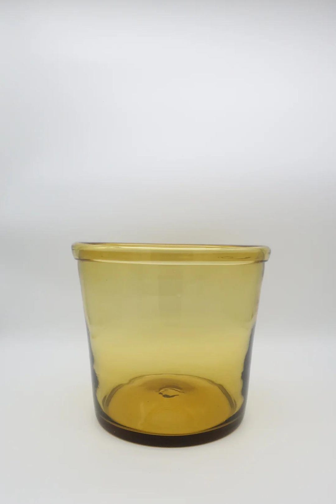 Handblown Amber Glass Pot - Etsy