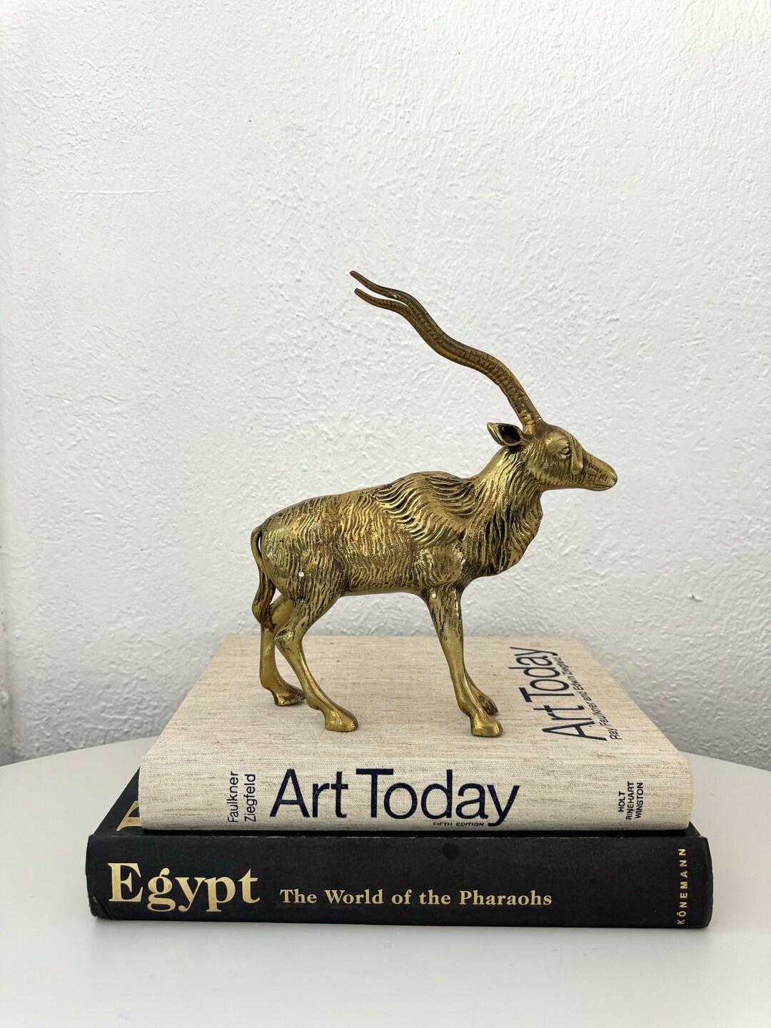 VTG Brass Addax Sculpture Bookshelf Figurine Decor - Etsy