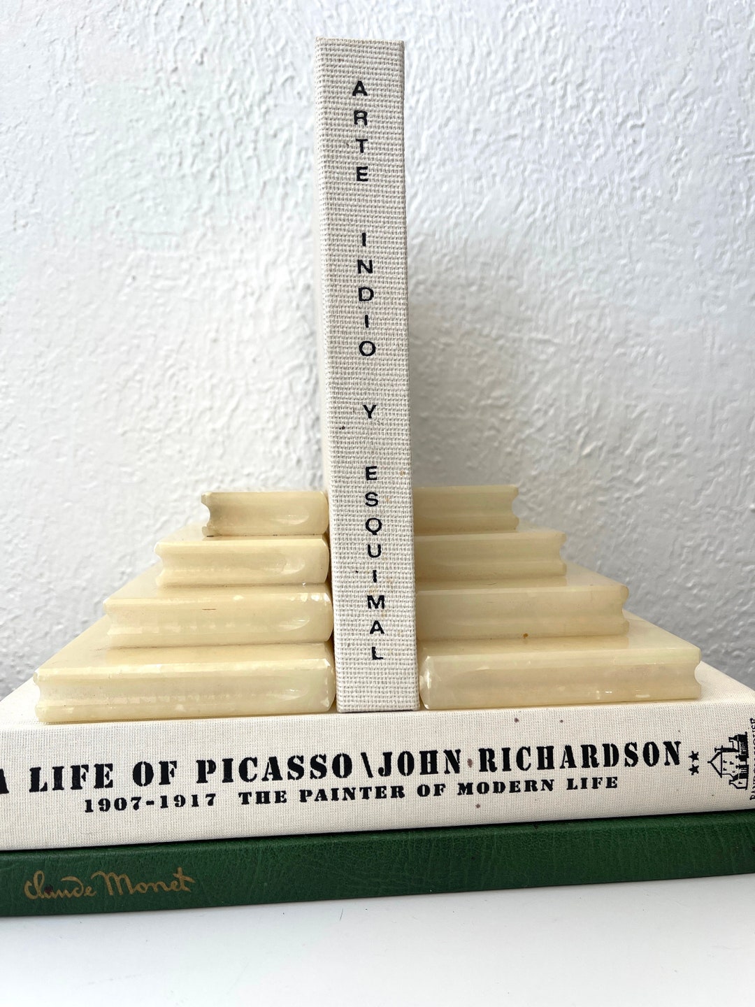 Italian Alabaster Stacked Book Bookends Made in Italy Set 2 - Etsy