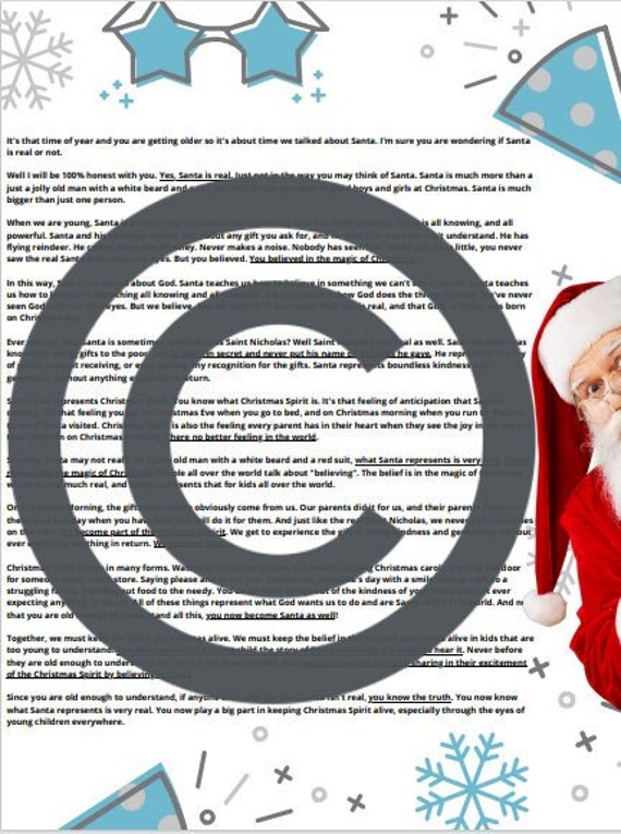 How to Tell Your Kids About Santa the Truth Works Santa is - Etsy