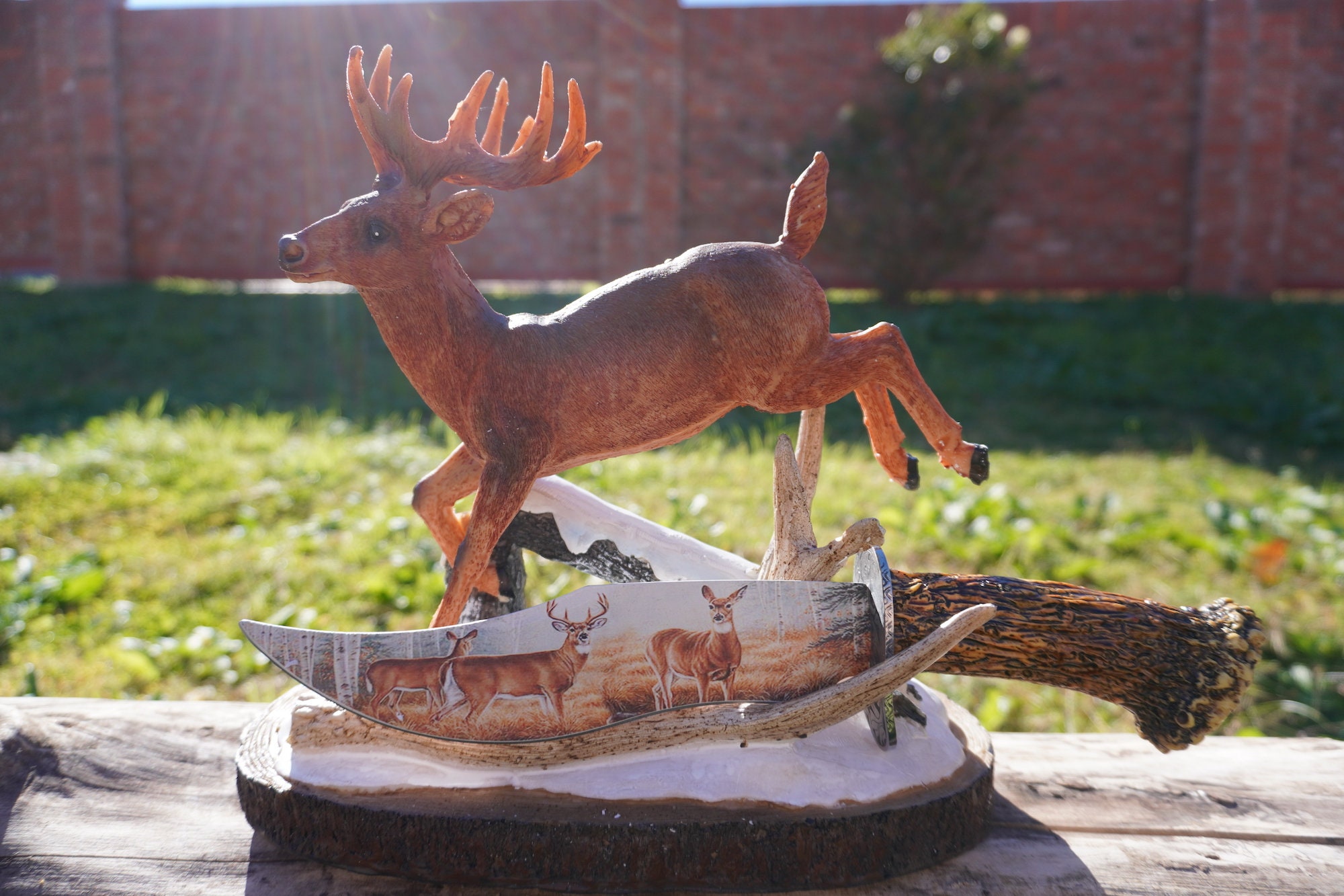12 Inch Carved and Engraved Deer Themed Blade Unique - Etsy