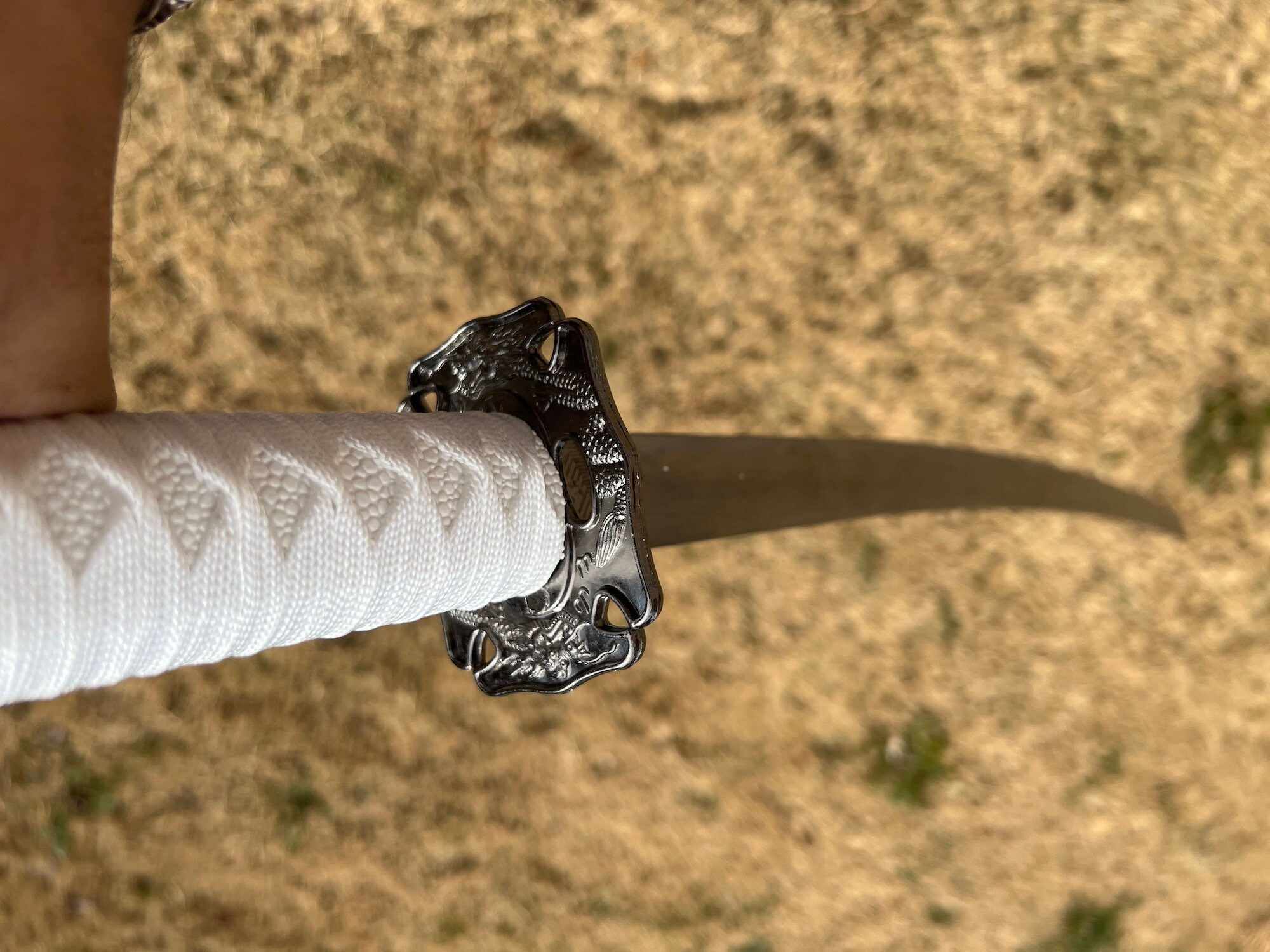40 Inch White Japanese Samurai Sword, Handmade Katana With Custom Built ...