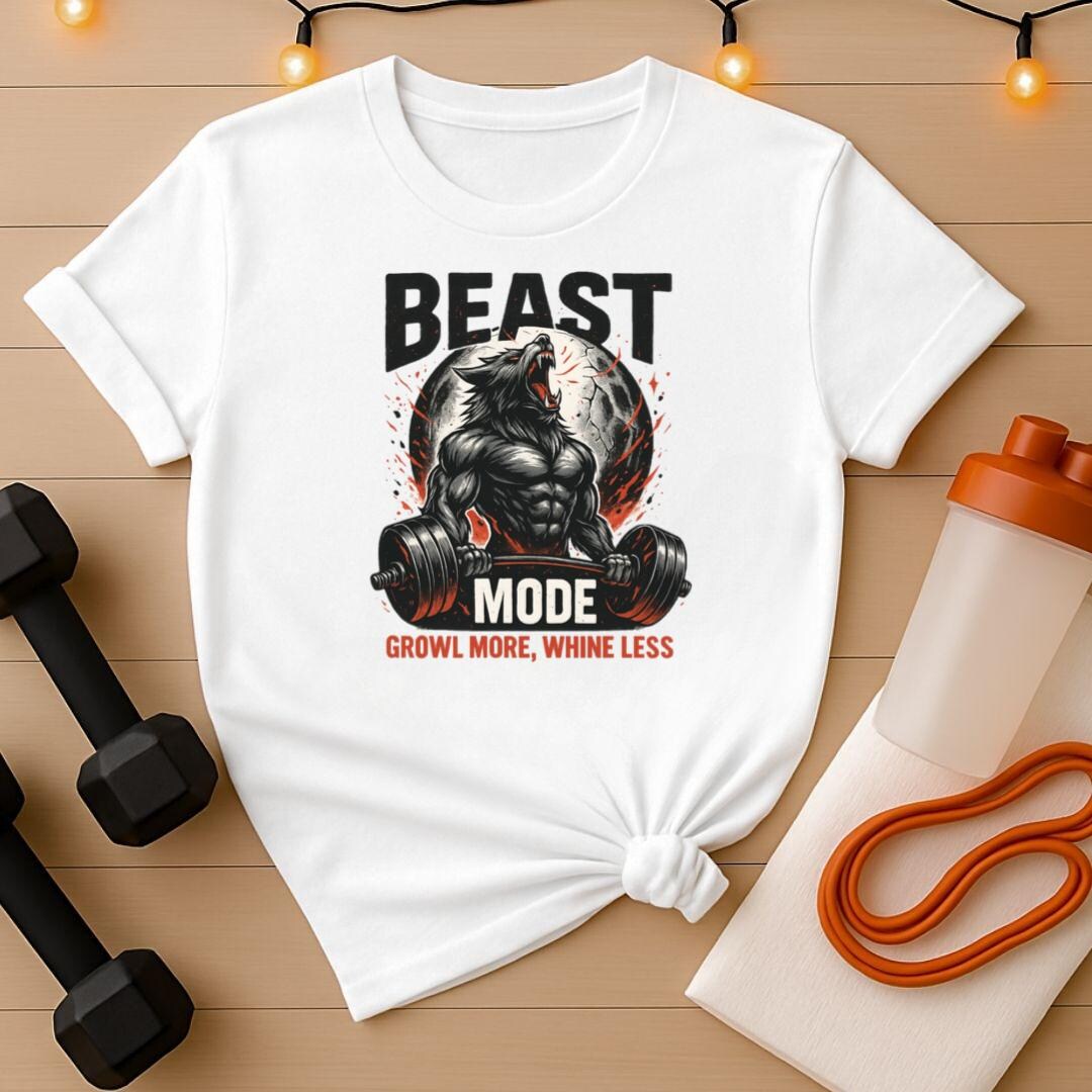 Beast Mode Wolf Powerlifting Tee, Gym Workout Shirt - Etsy