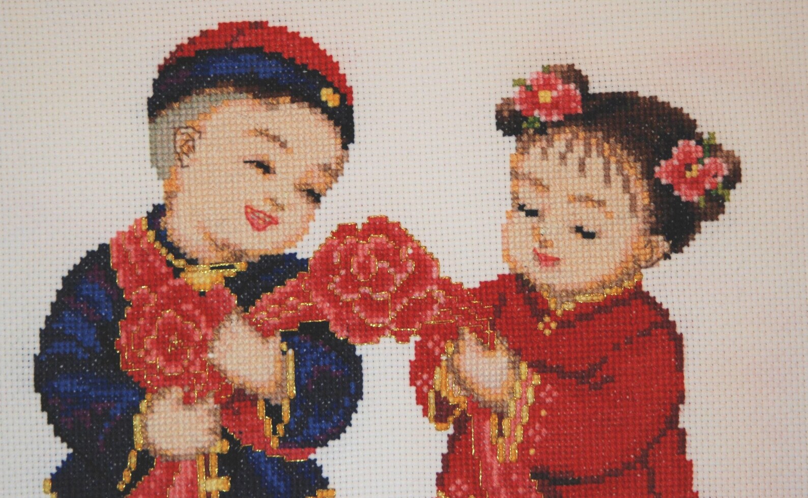 Chinese Traditinal Wedding - Completed Cross Stitch for Wall Decoration ...