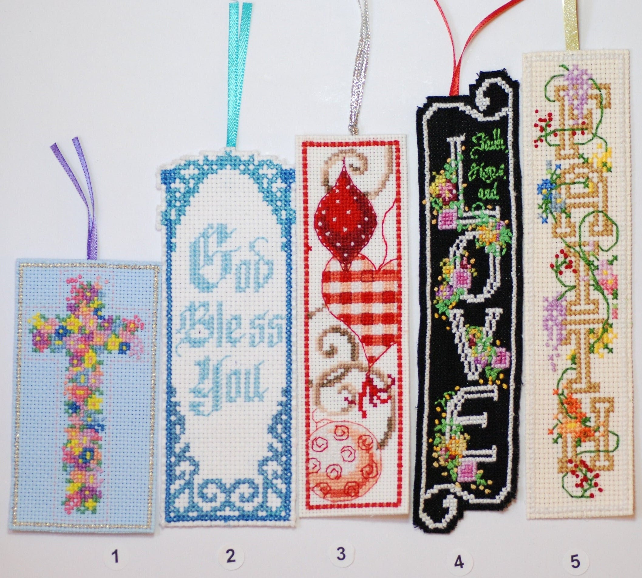 Inspiration Cross Stitch Bookmarks, New Complete 5 Patterns - Etsy