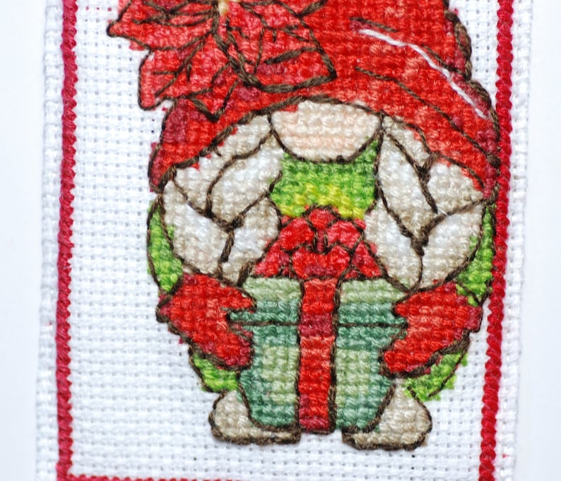Christmas Gnome Cross Stitch Bookmarks, New Completed (3 Patterns) - Etsy