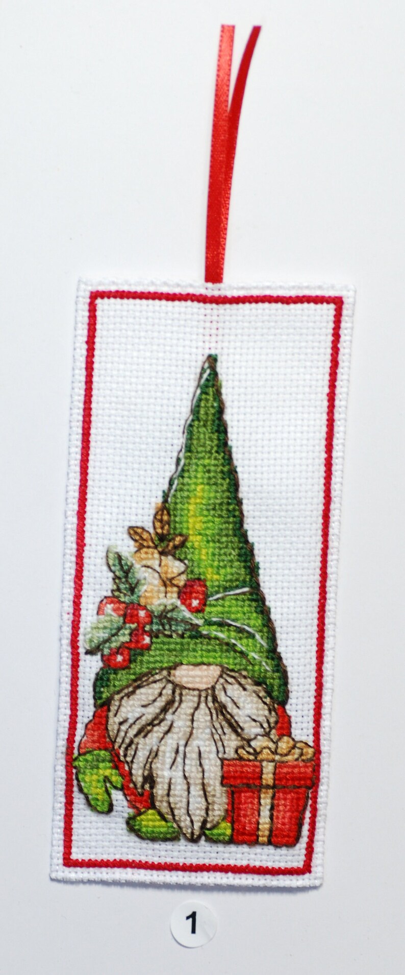 Christmas Gnome Cross Stitch Bookmarks, New Completed (3 Patterns) - Etsy