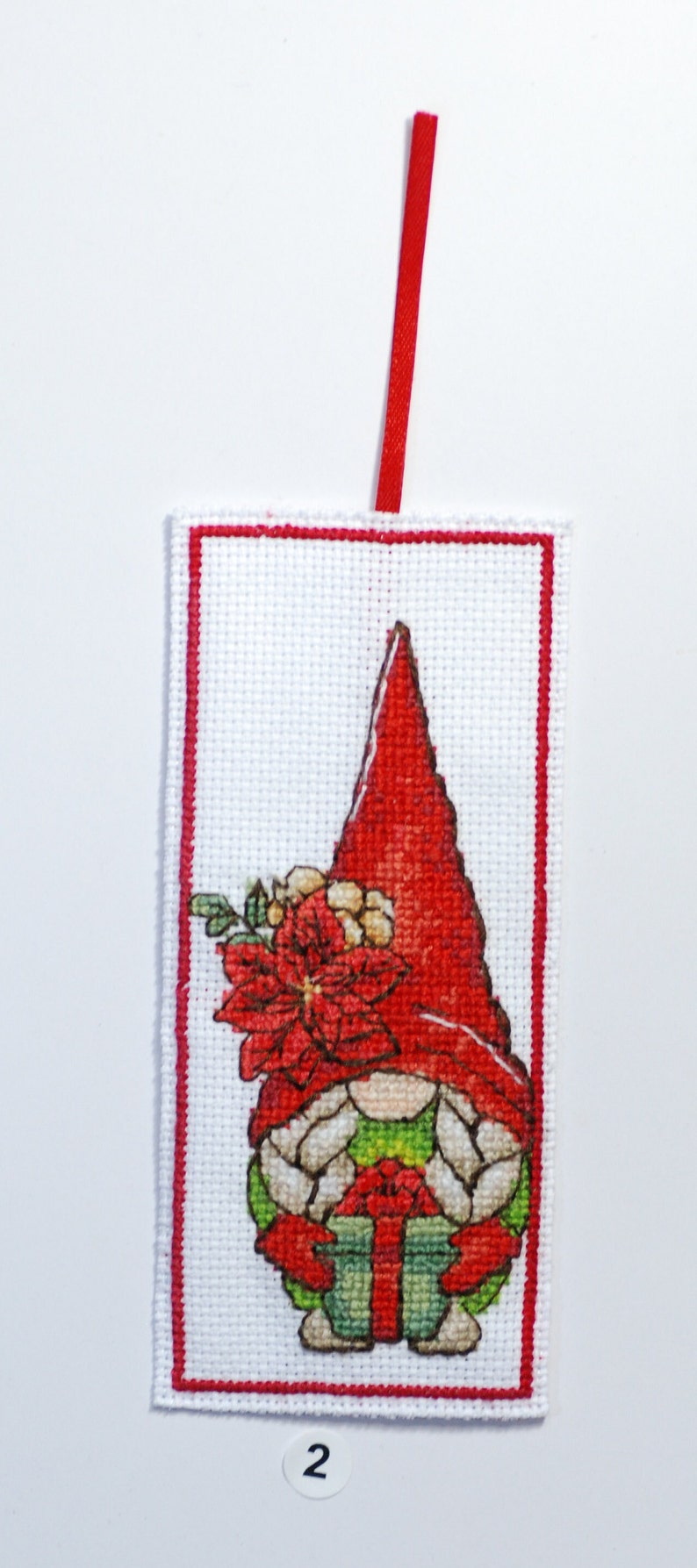 Christmas Gnome Cross Stitch Bookmarks, New Completed (3 Patterns) - Etsy