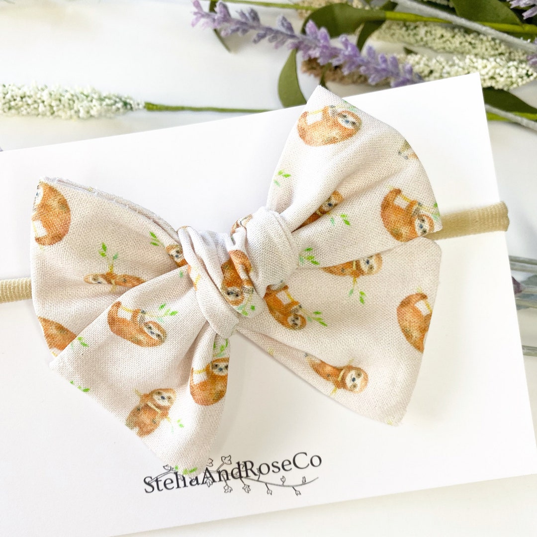 Sloth Baby Bow, Sloth Hair Bow, Baby Headband, Baby Bows, Hair Bows ...