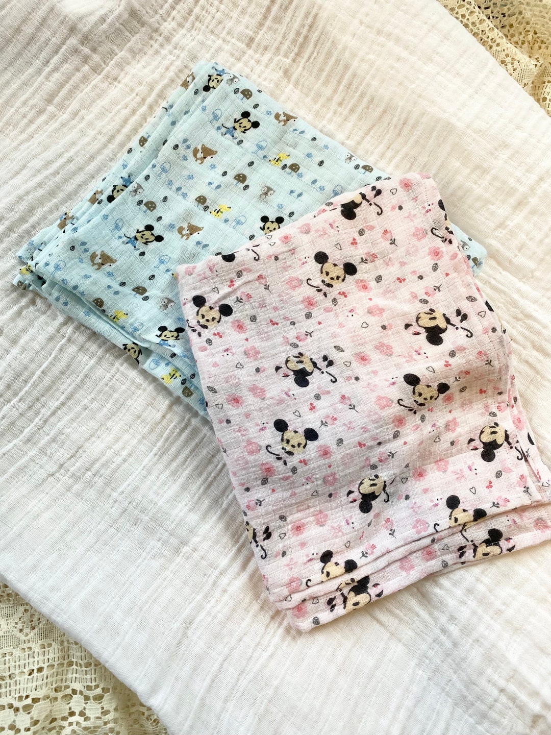 Mickey and Mini Swaddle, Disney Swaddle, Disney Muslin Swaddle Blanket ...