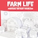 DIY Printable Coloring 3D Farm Life and Barn With Animals, Paper Craft ...