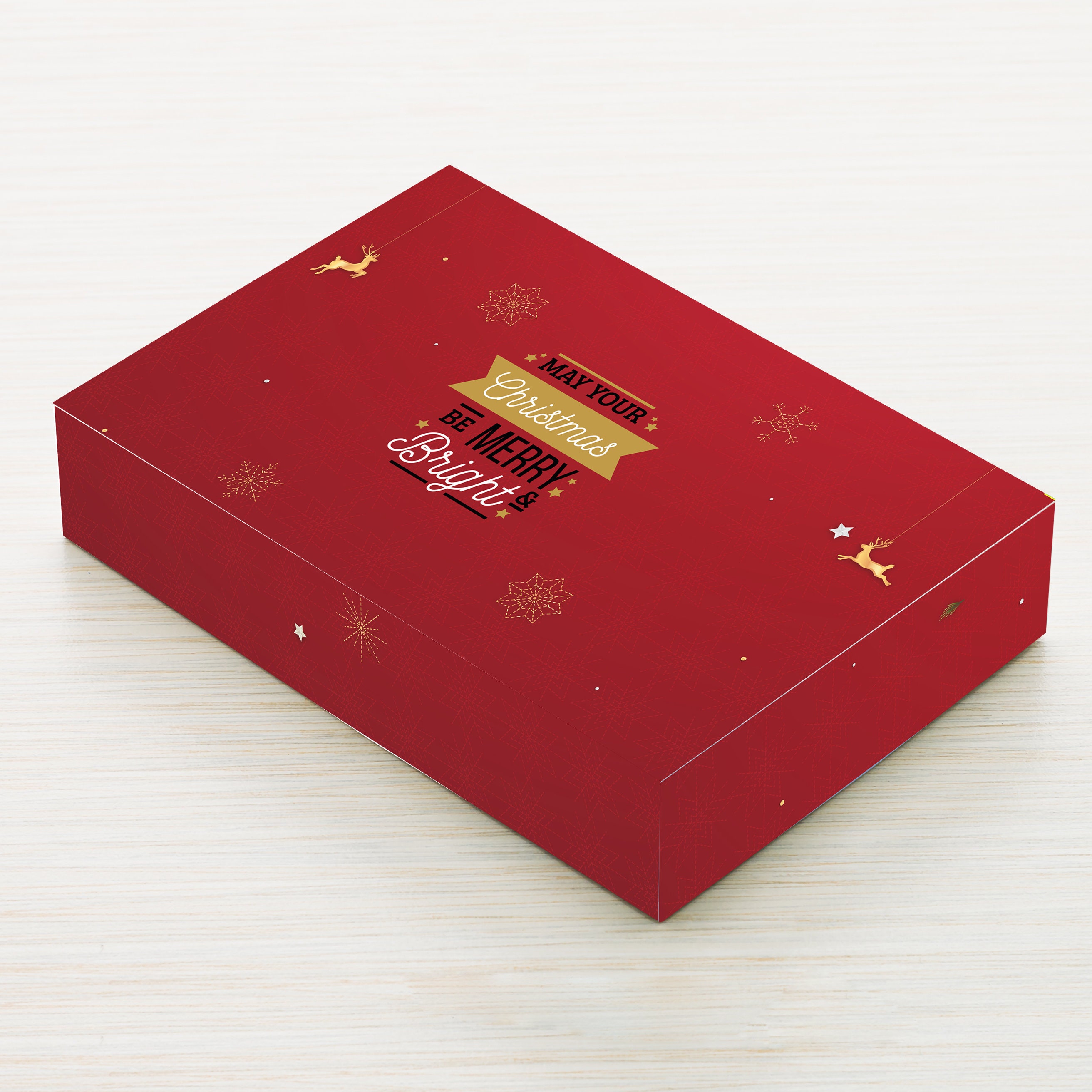 Printable Red Merry Christmas Gift Box, Digital Christmas Package ...