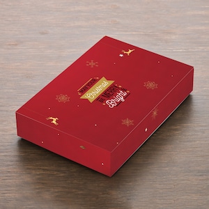 Printable Red Merry Christmas Gift Box, Digital Christmas Package ...