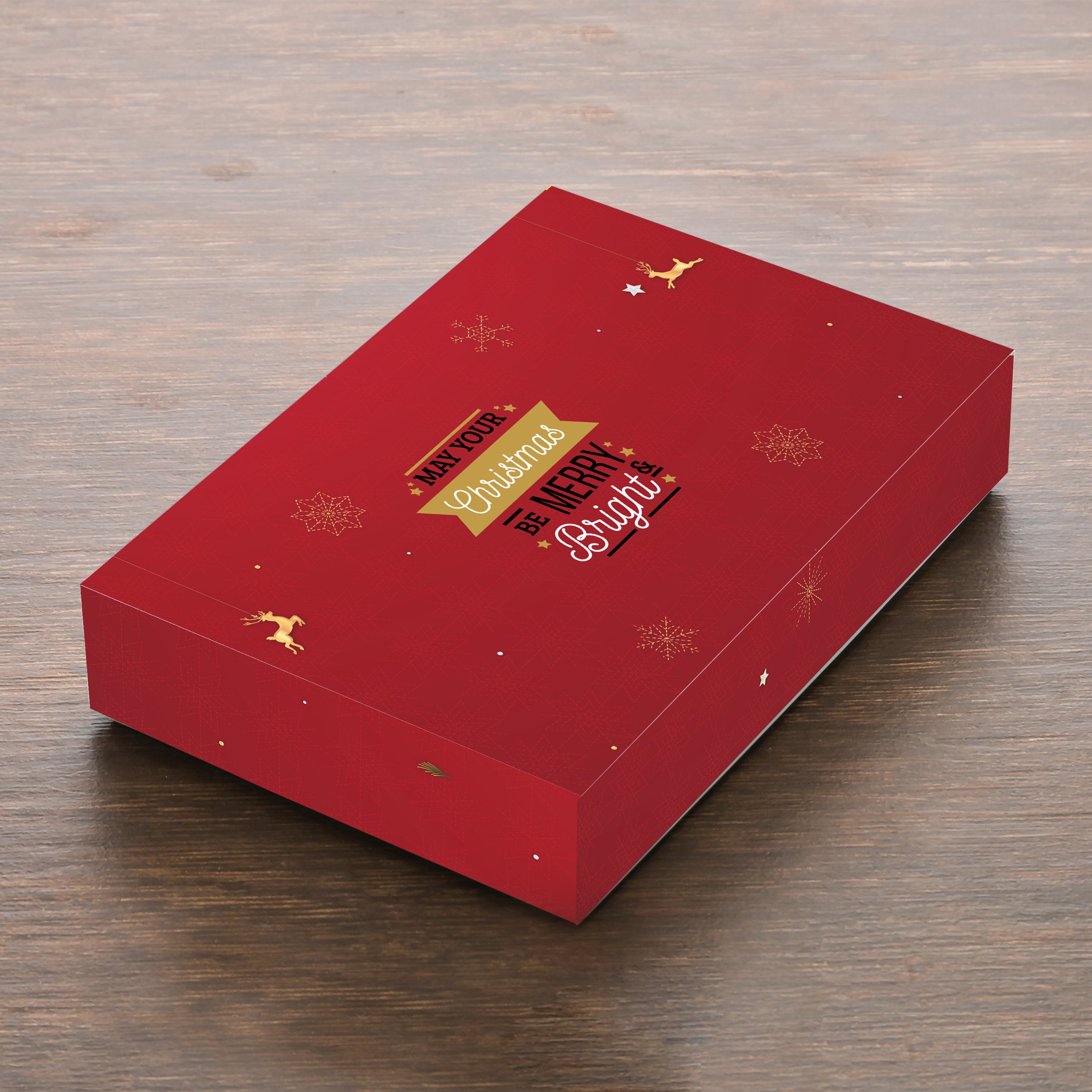 Printable Red Merry Christmas Gift Box, Digital Christmas Package ...