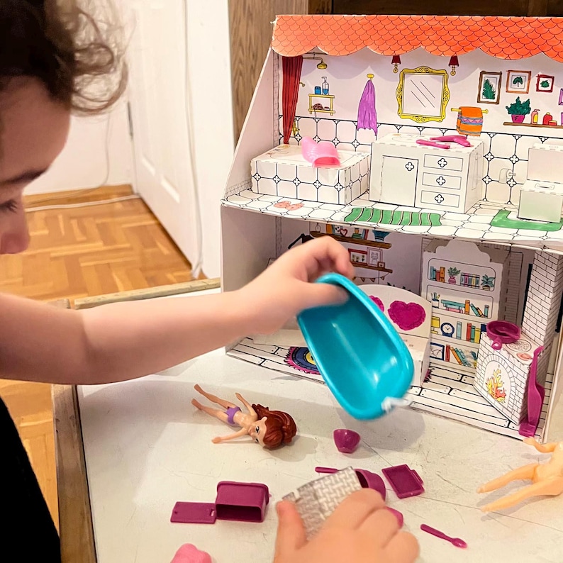 Printable Delux Paper Dollhouse, Paper Craft Set. Instant Download ...