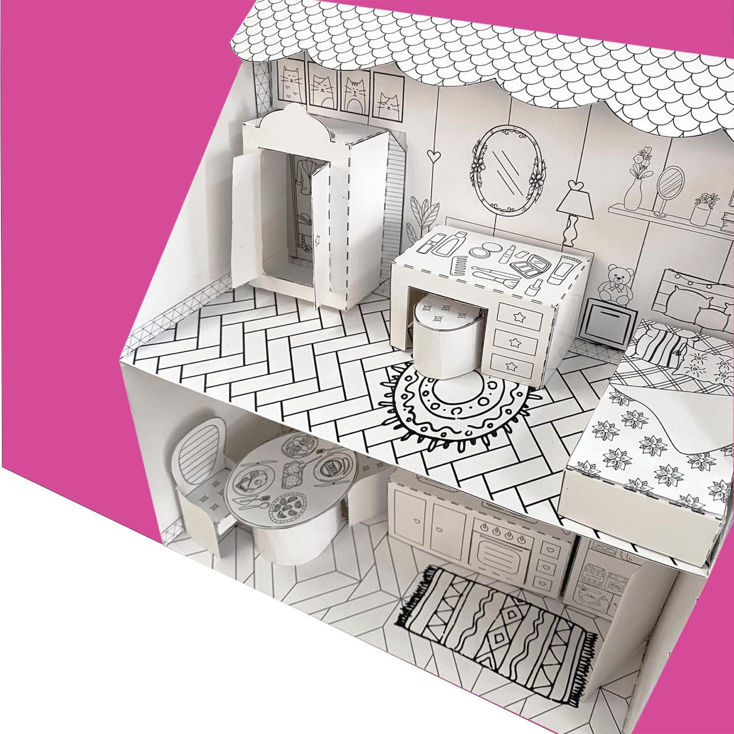 Printable Delux Paper Dollhouse, Paper Craft Set. Instant Download ...