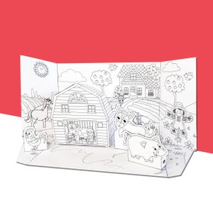 DIY Printable Coloring 3D Farm Life and Barn With Animals, Paper Craft ...