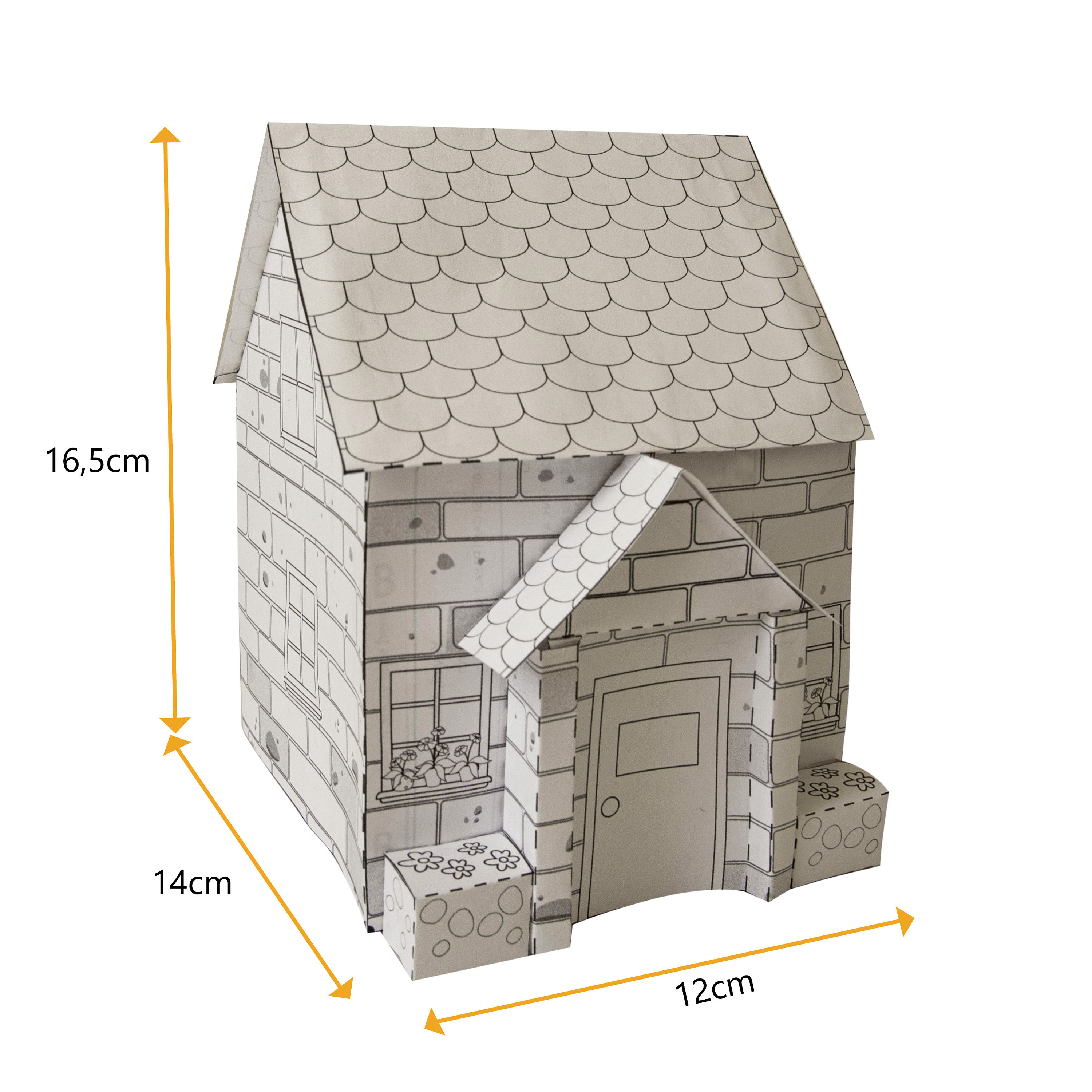Printable Coloring 3D Paper Doll House, Paper Kids Craft, Children's ...