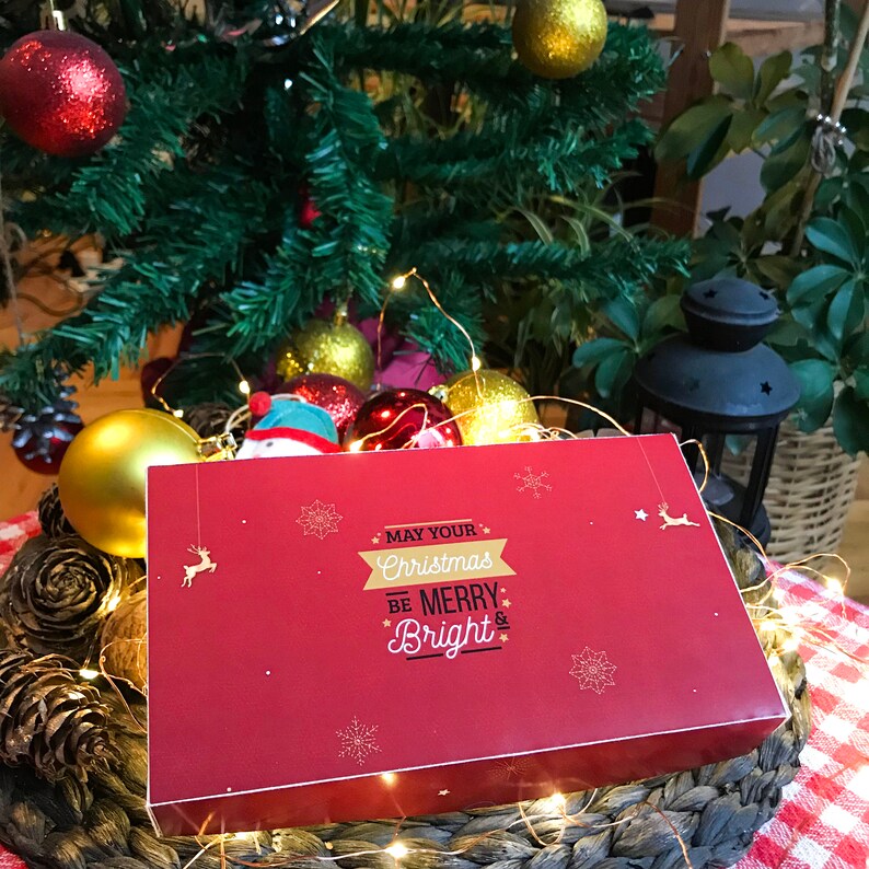 Printable Red Merry Christmas Gift Box, Digital Christmas Package ...