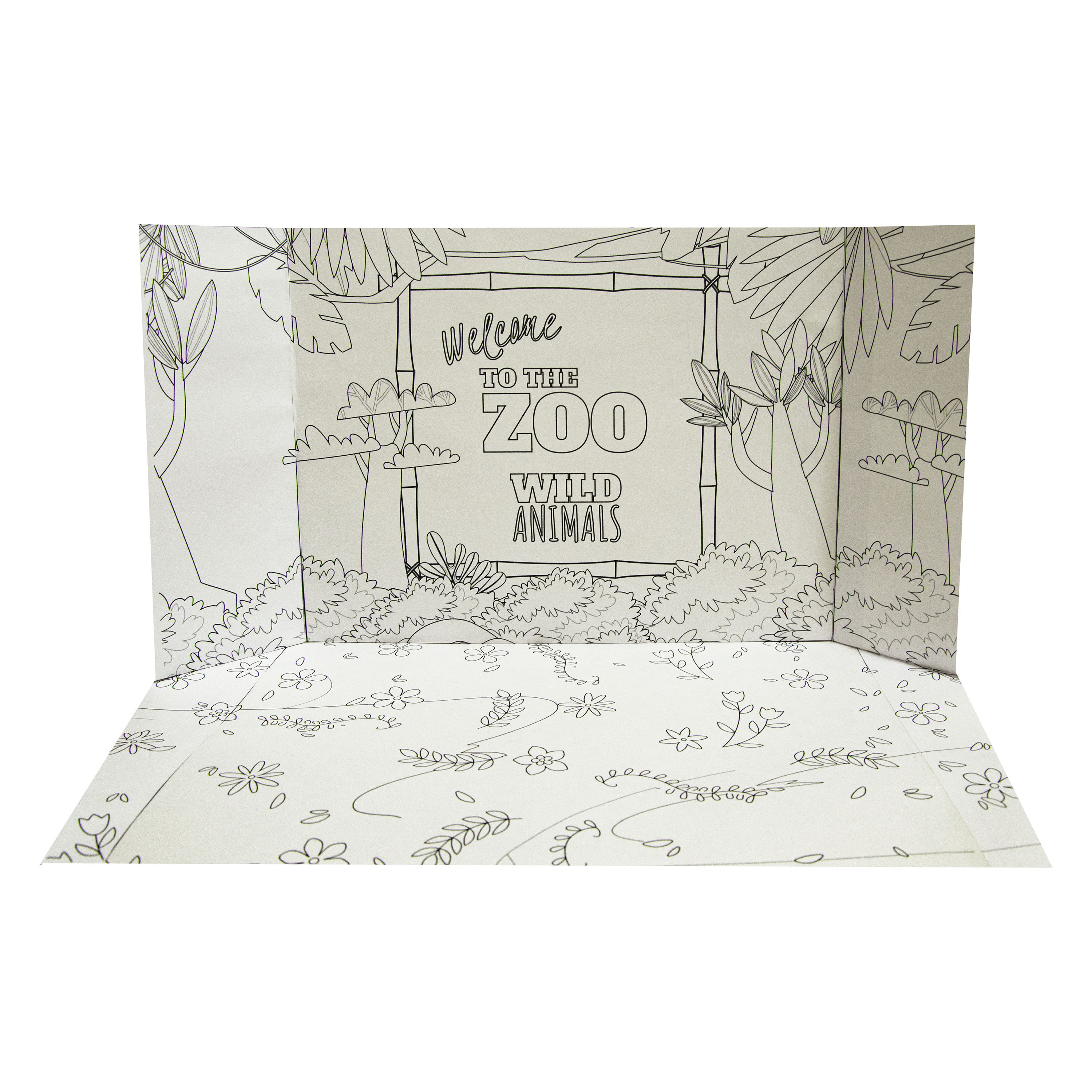 Printable Coloring 3D Zoo With Safari Animals, Paper Craft for Kid ...