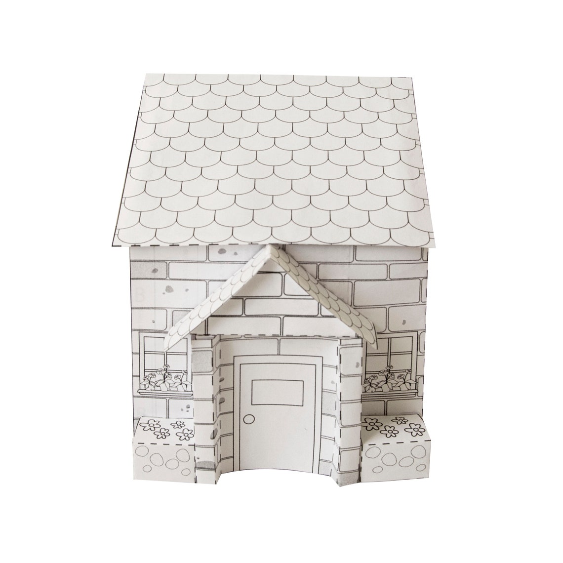 Printable Coloring 3D Paper Doll House, Paper Kids Craft, Children's ...