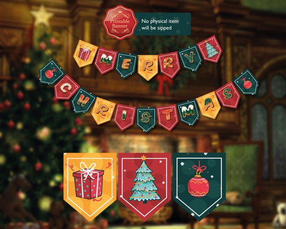 Gingerbread Cookie Christmas Banner Printable Instant - Etsy