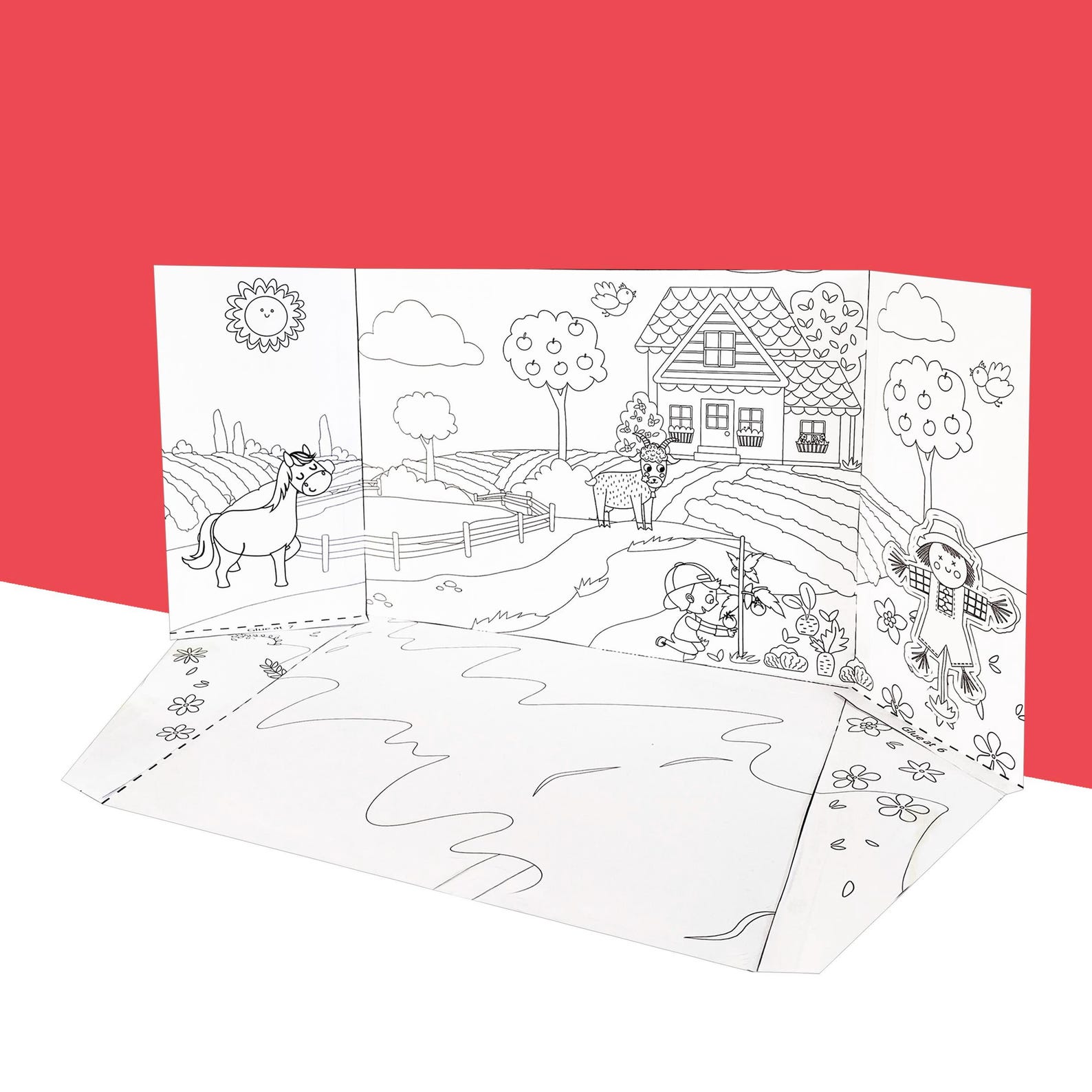 DIY Printable Coloring 3D Farm Life and Barn With Animals, Paper Craft ...