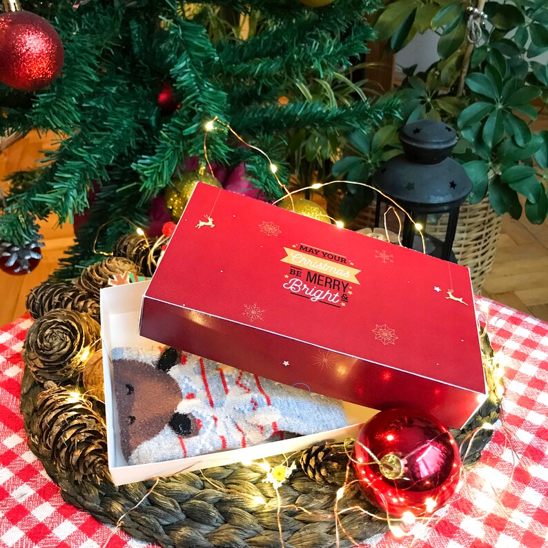 Printable Red Merry Christmas Gift Box, Digital Christmas Package ...