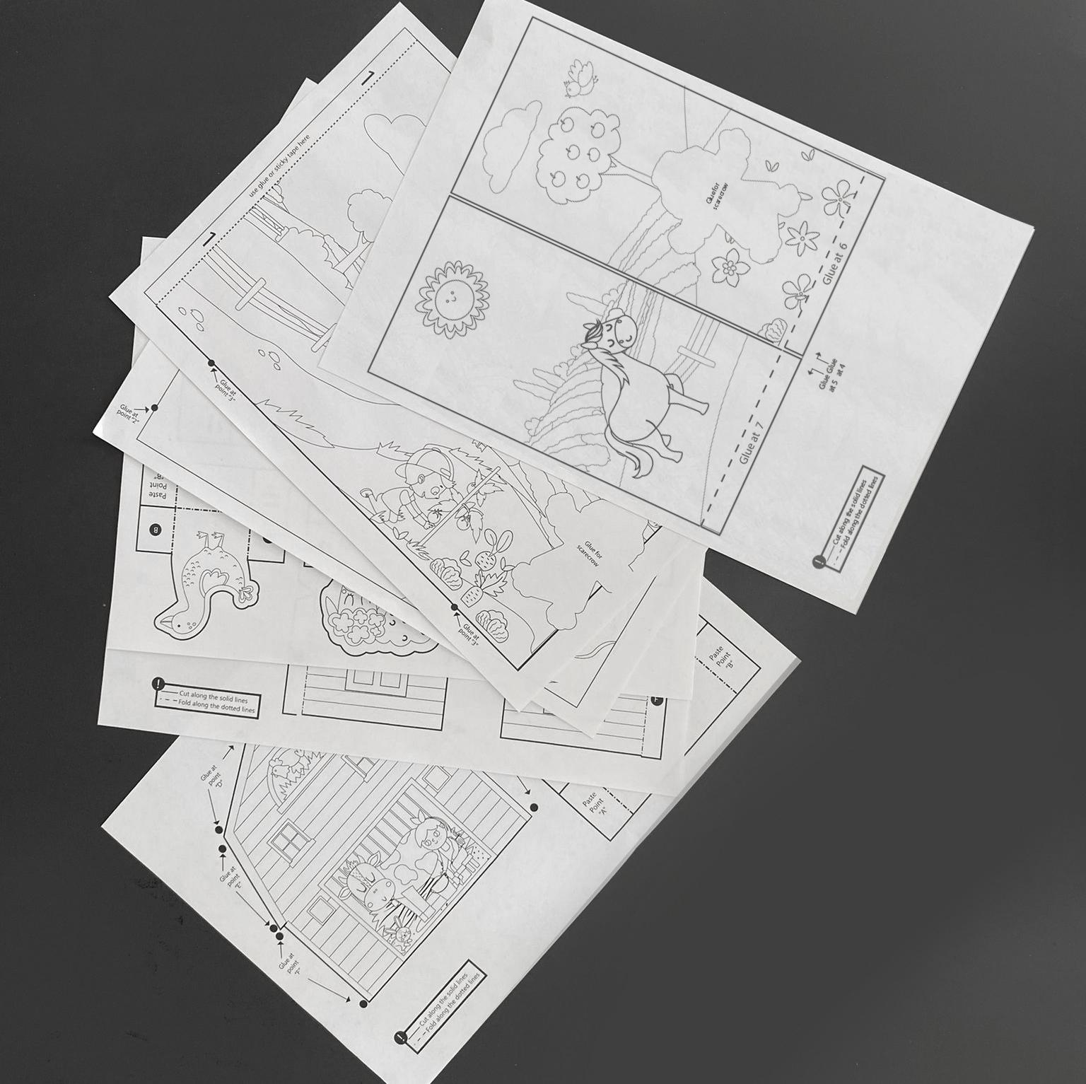 DIY Printable Coloring 3D Farm Life and Barn With Animals, Paper Craft ...