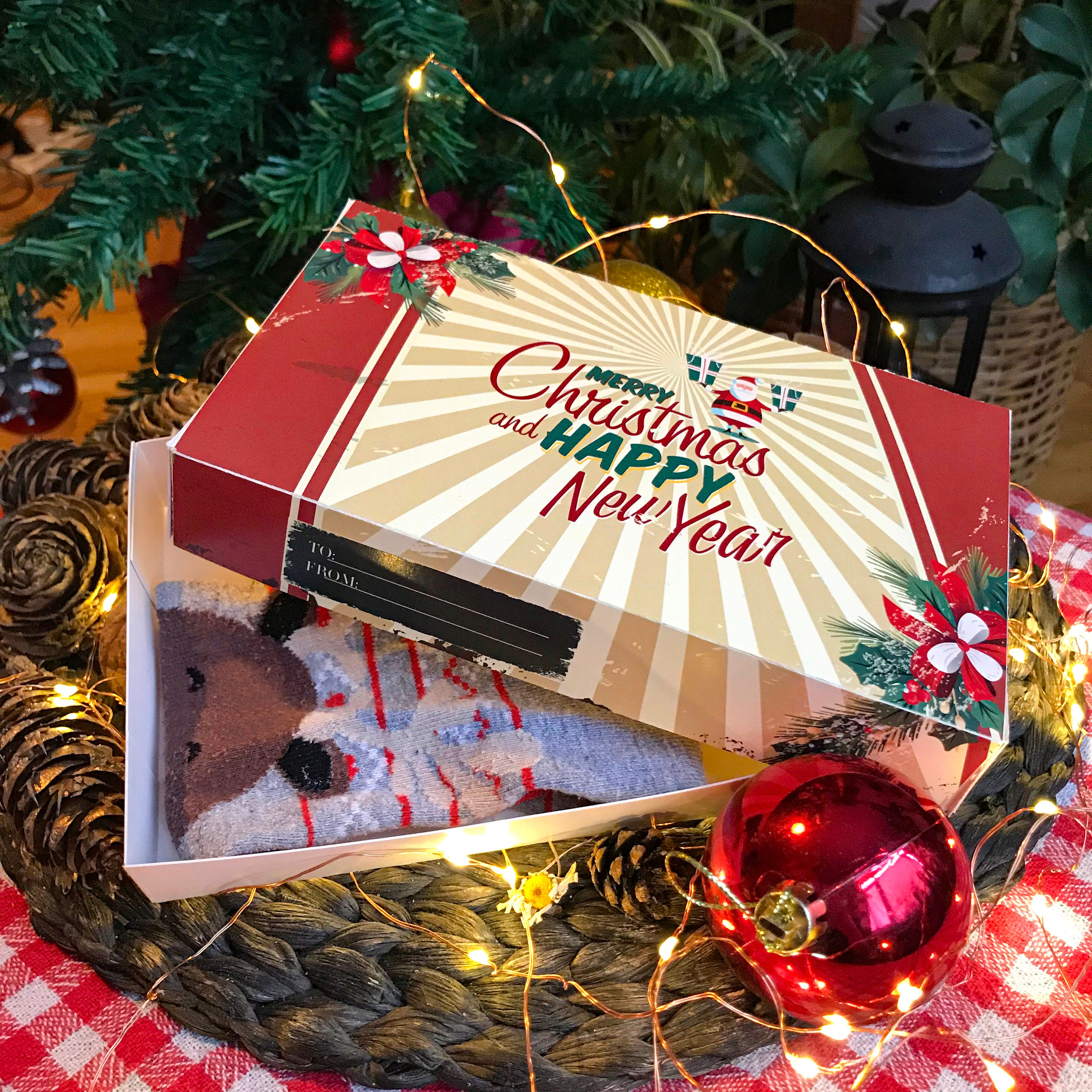 Printable Digital Vintage Merry Christmas Gift Box, INSTANT DOWNLOAD ...