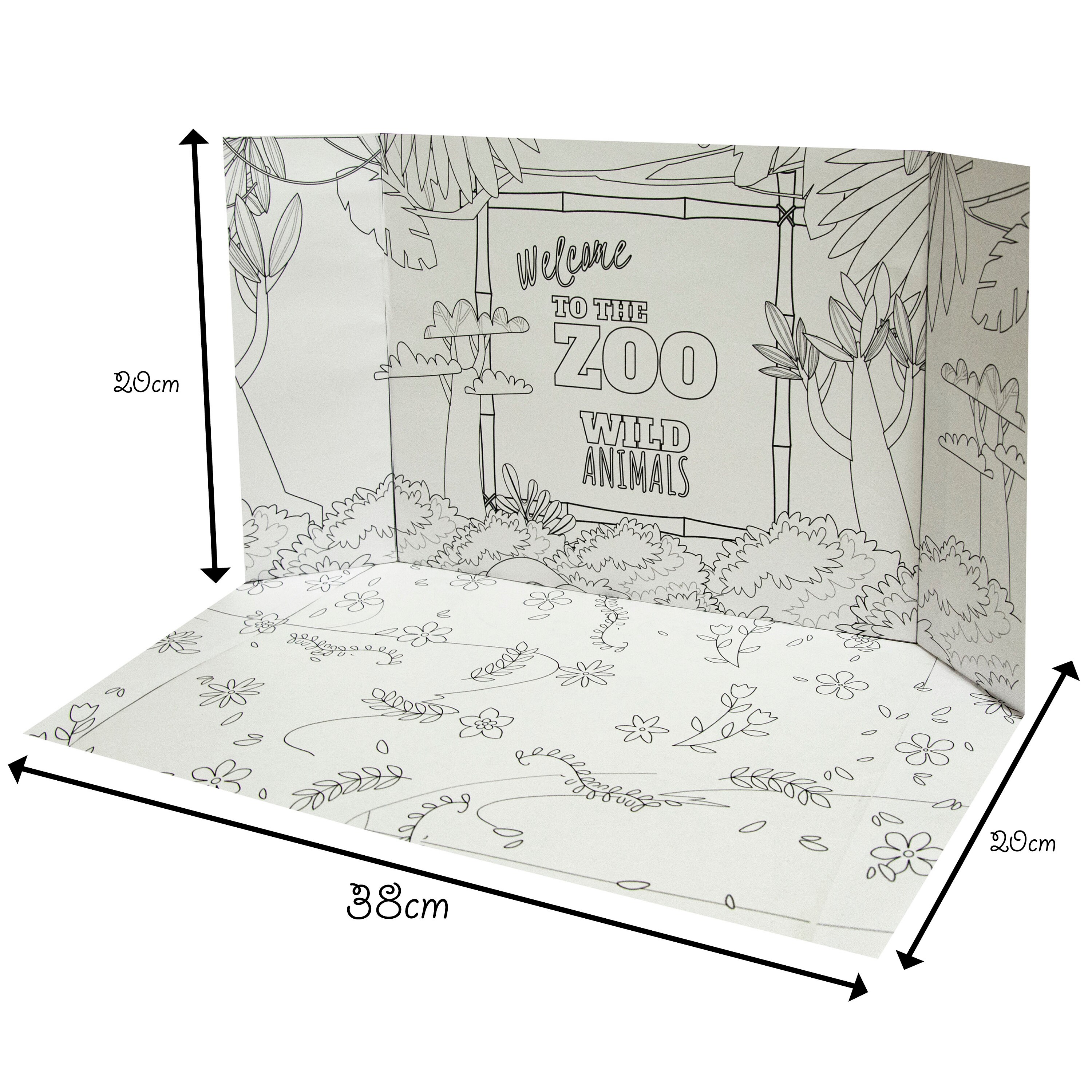 Printable Coloring 3D Zoo With Safari Animals, Paper Craft for Kid ...