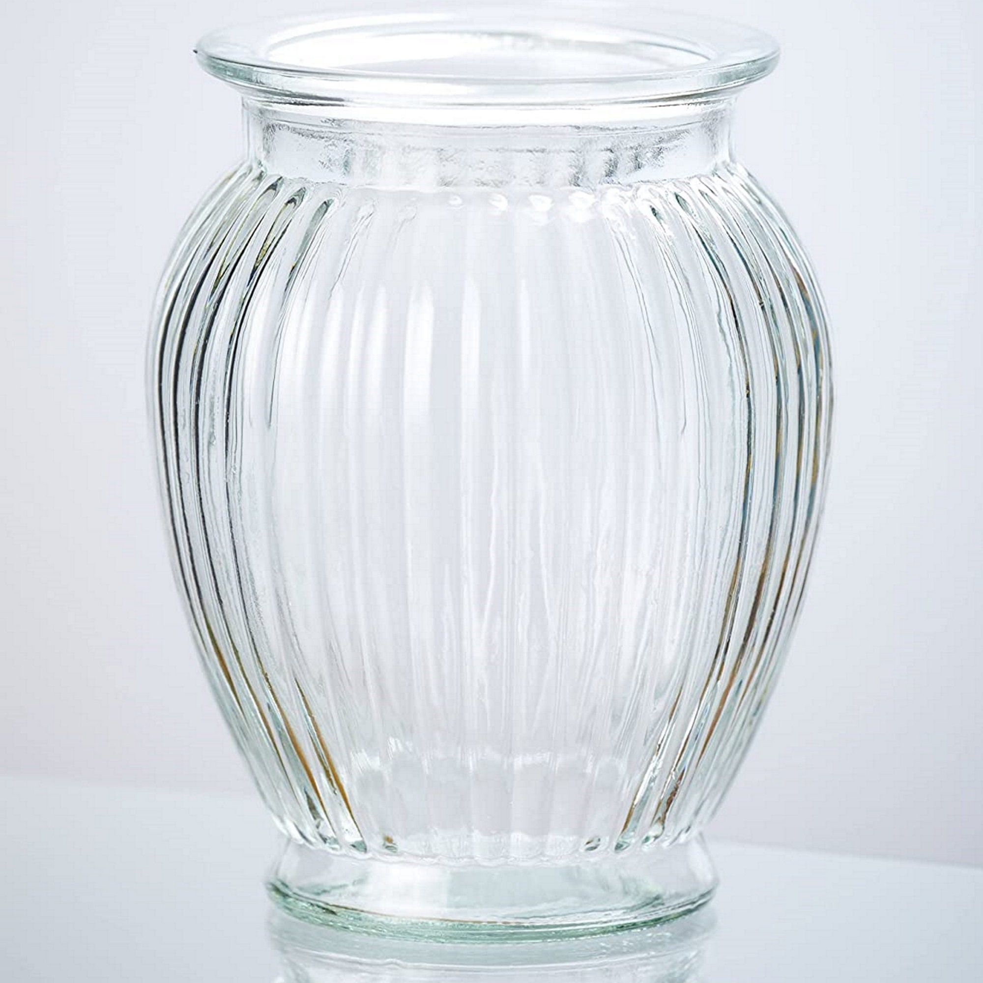 Ribbed Glass Vases for Flowers Clear Vases Daffodil Vase for | Etsy UK