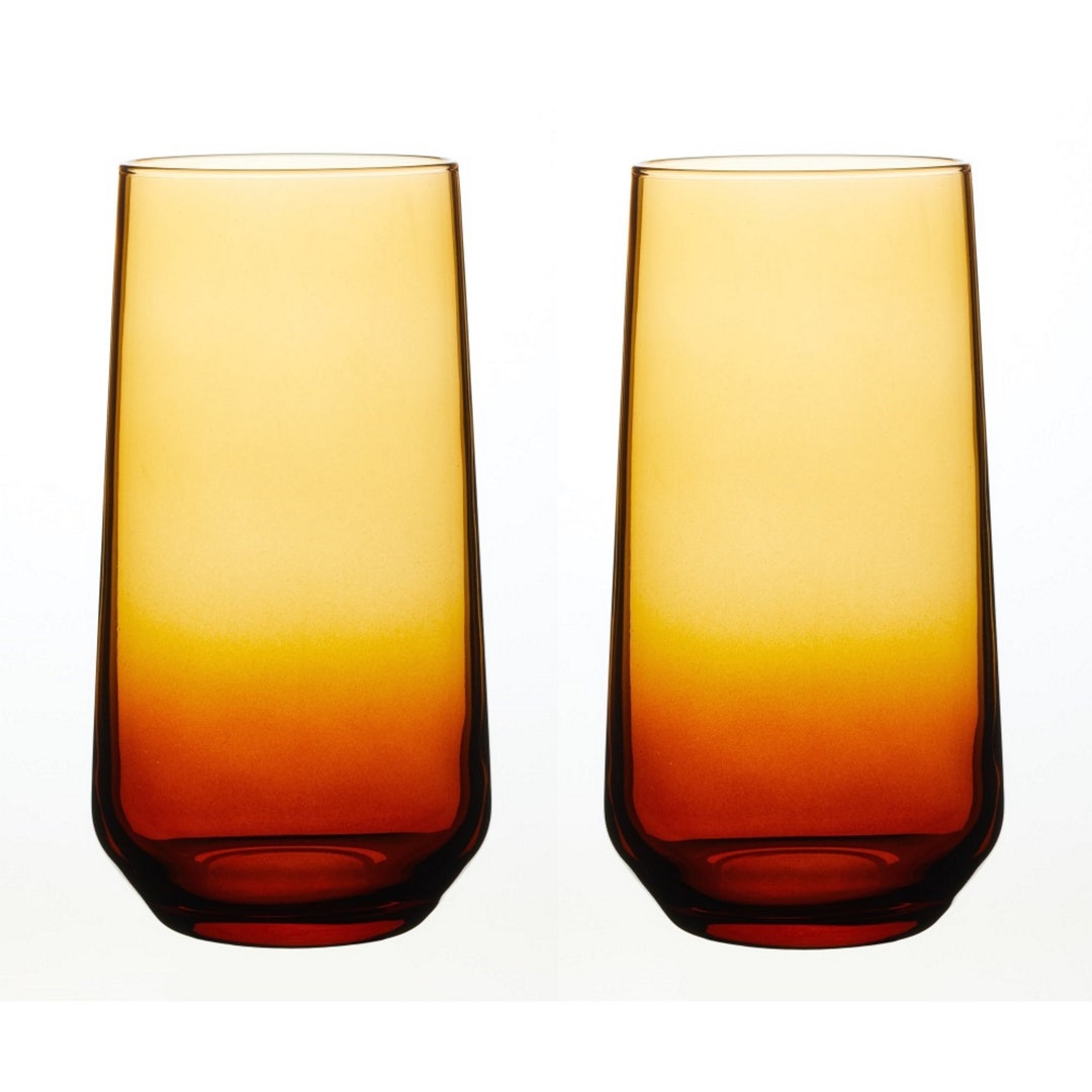 Highball Glasses Amber Coloured Set of 2 470ml Premium - Etsy