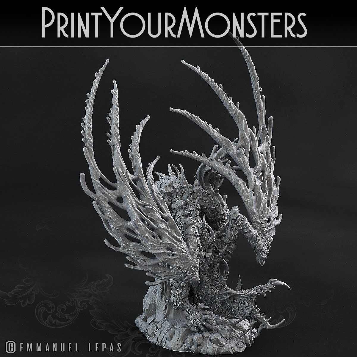 Infernal Magma Dragon 3d Printed Miniature for Painting, Tabletop Game ...