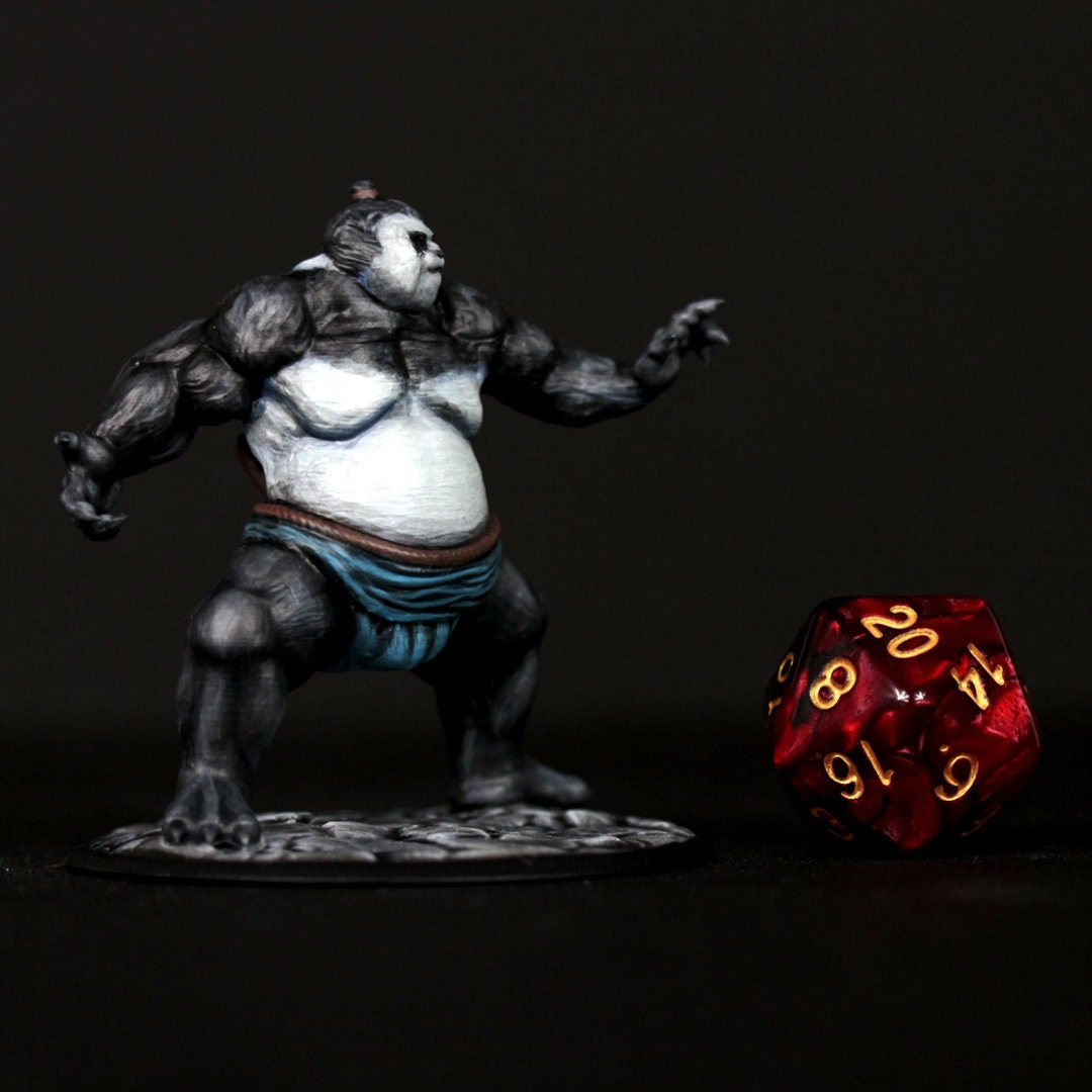 Panda Sumo | 3d Printed Miniature for Painting, Tabletop Game, Dnd ...