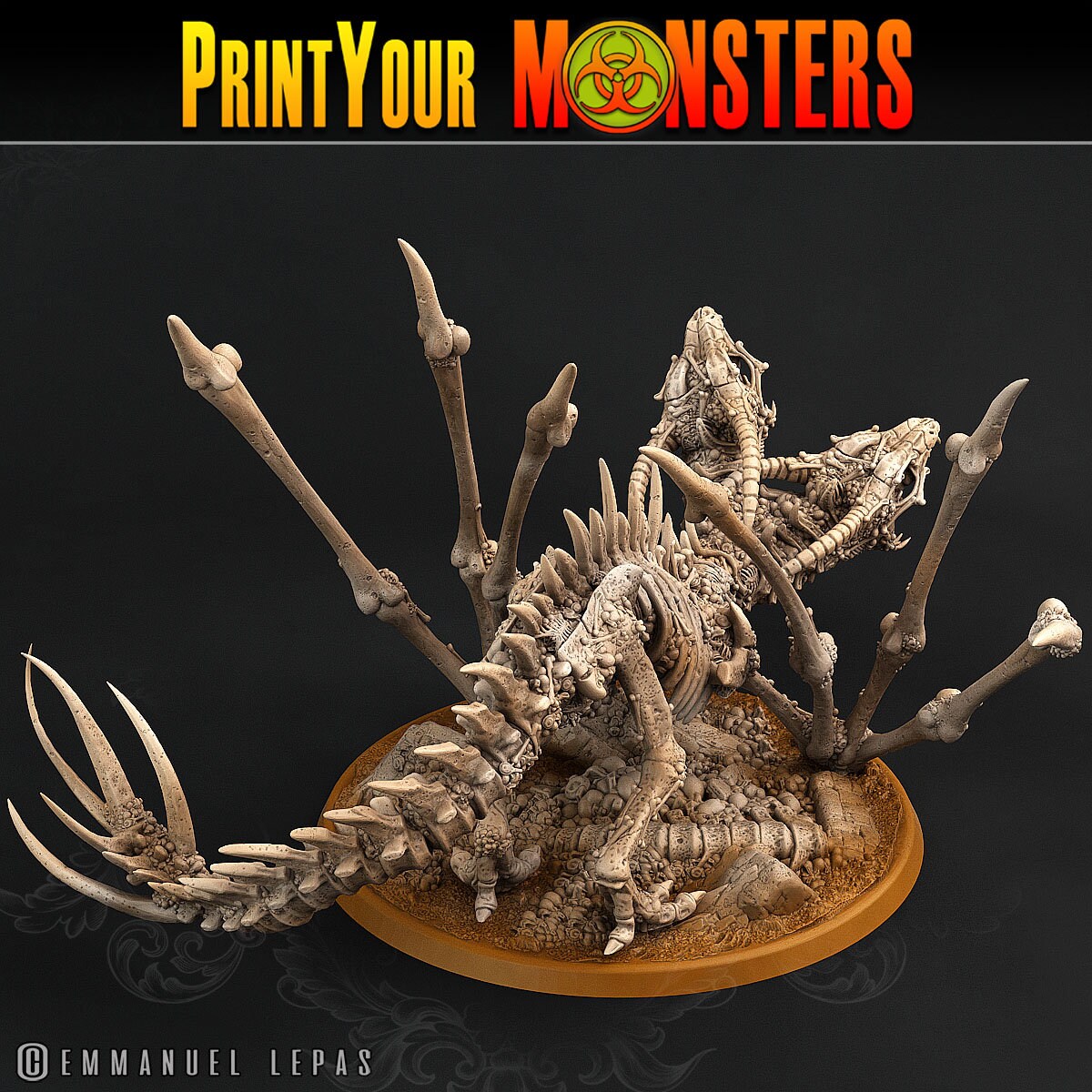 Bones Dragon 2 Versions | 3d Printed Miniature for Painting, Tabletop ...
