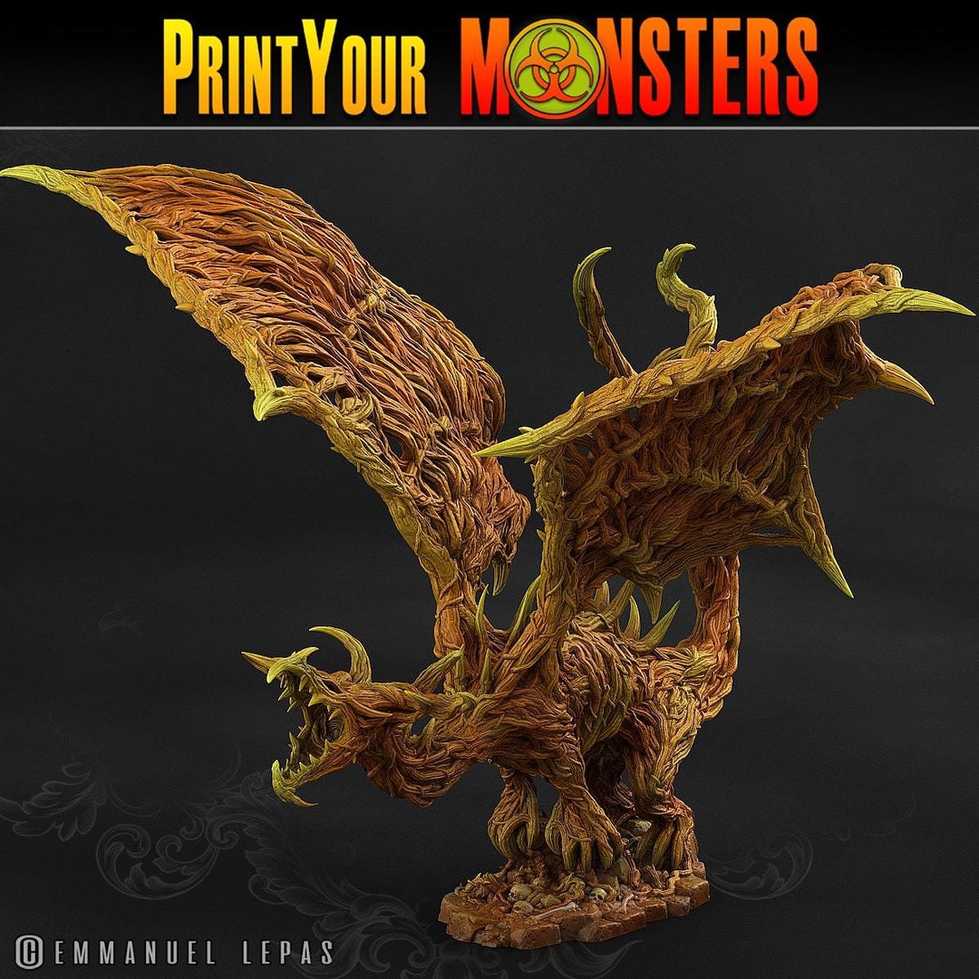 Nightmare Forest Dragon | 3d Printed Miniature for Painting, Tabletop ...