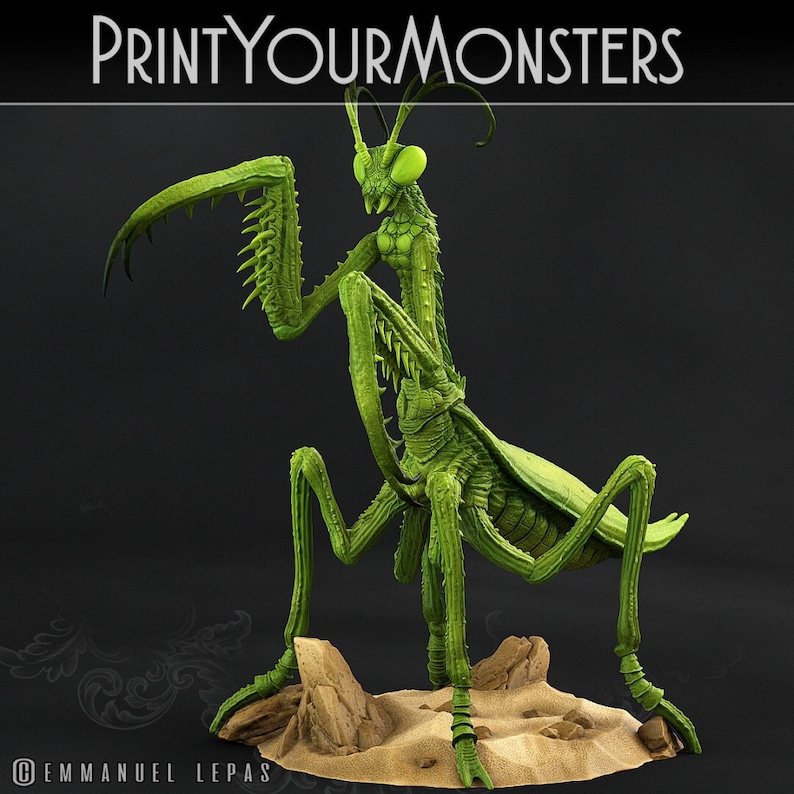 Giant Mantis 3d Printed Miniature for Painting, Tabletop Game, Dnd ...