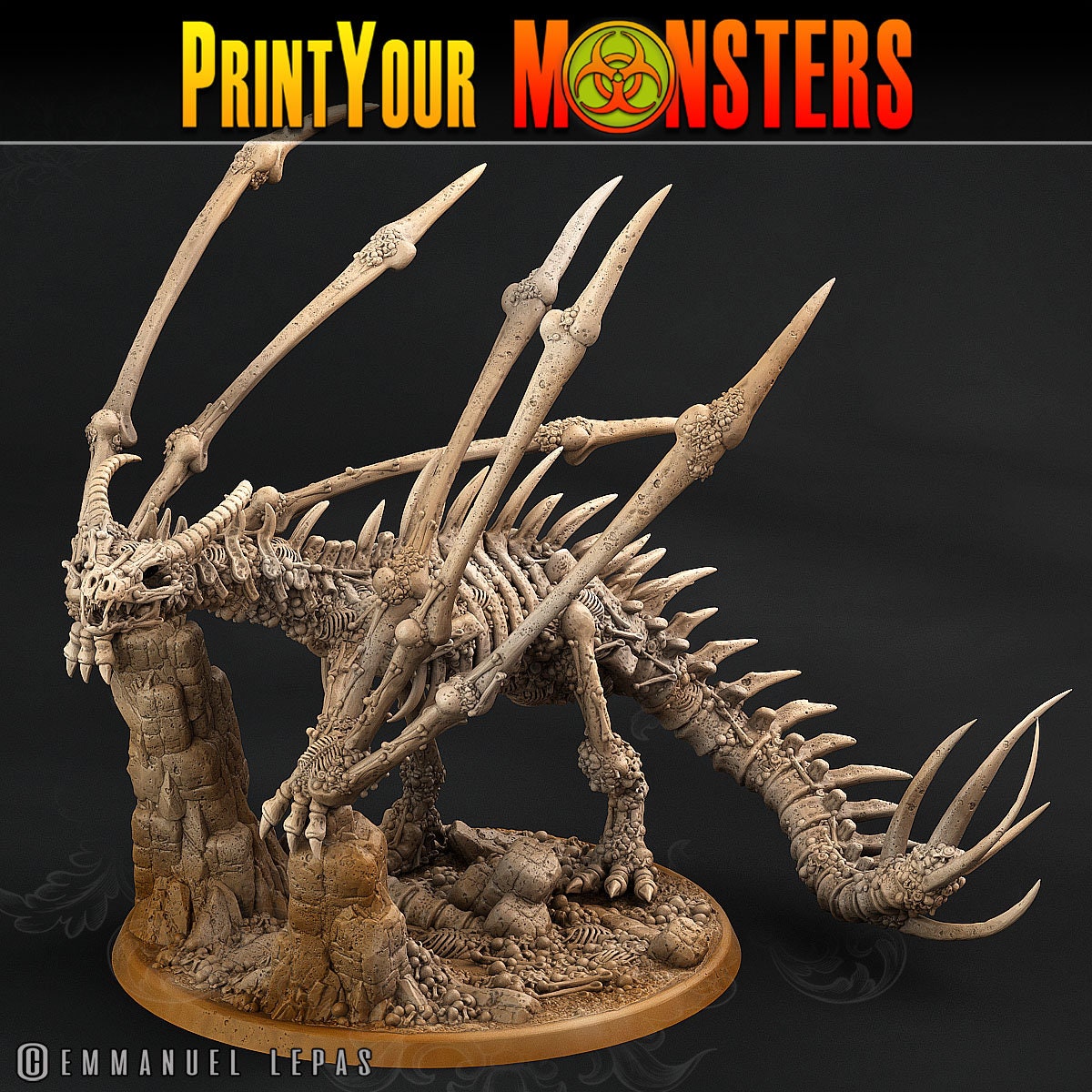 Bone Monsters 3d Printed Miniature for Painting, Tabletop Game, Dnd ...