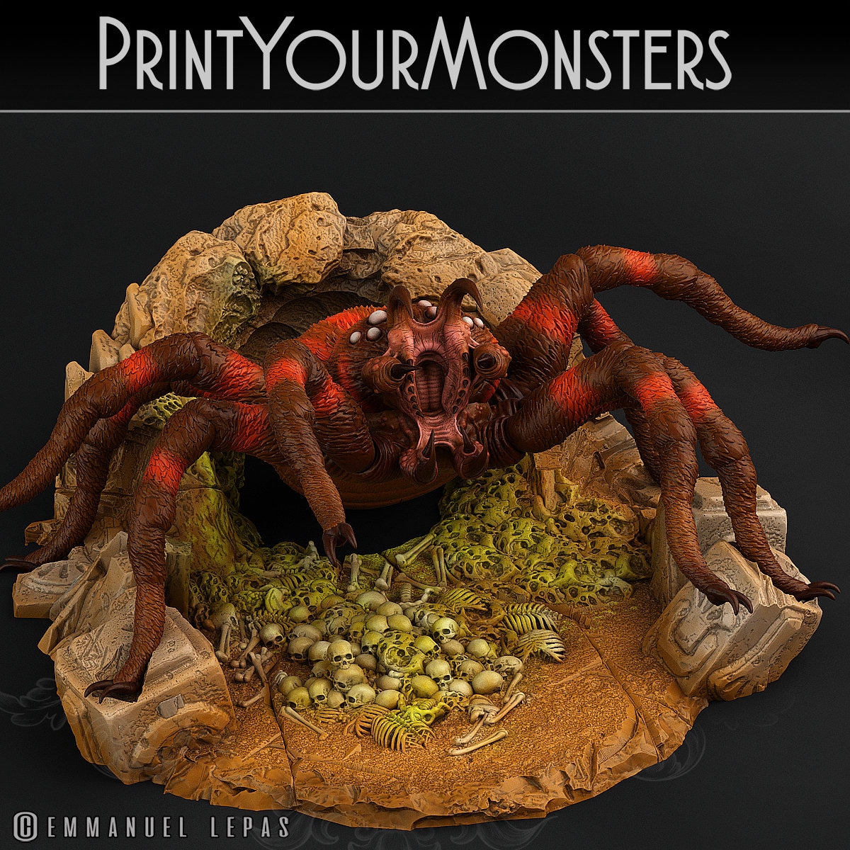 Giant Spiders 3d Printed Miniature for Painting, Tabletop Game, Dnd, Pathfinder Printyourmonster ...