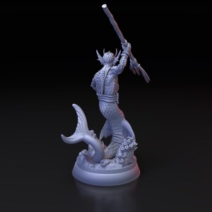 Sea Elf-merman | 3d Printed Miniature for Painting, Tabletop Game, Dnd ...