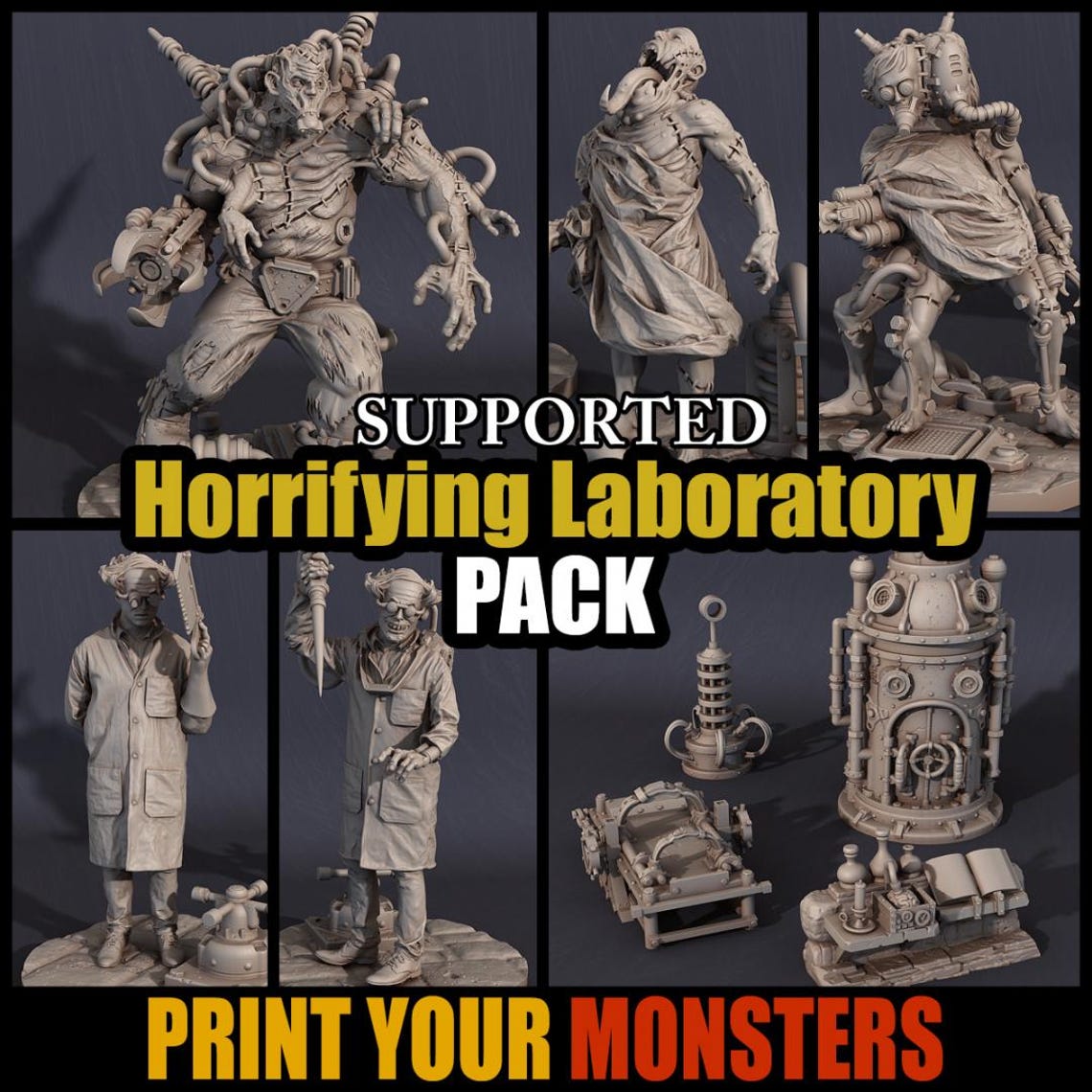 Dr Richler's Horrifying Laboratory | 3d Printed Miniature for Painting ...
