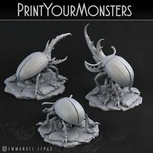 Giant Beetles 3 Versions | 3d Printed Miniature for Painting, Tabletop ...