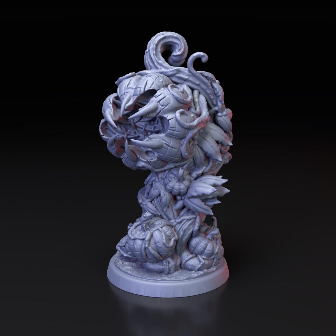 Carnivorous Pumpkin Plant | 3d Printed Miniature for Painting, Tabletop ...