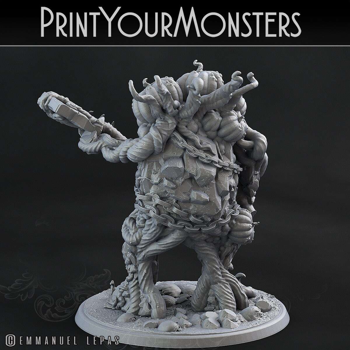 Conjoined Twins Pumpkins | 3d Printed Miniature for Painting, Tabletop ...