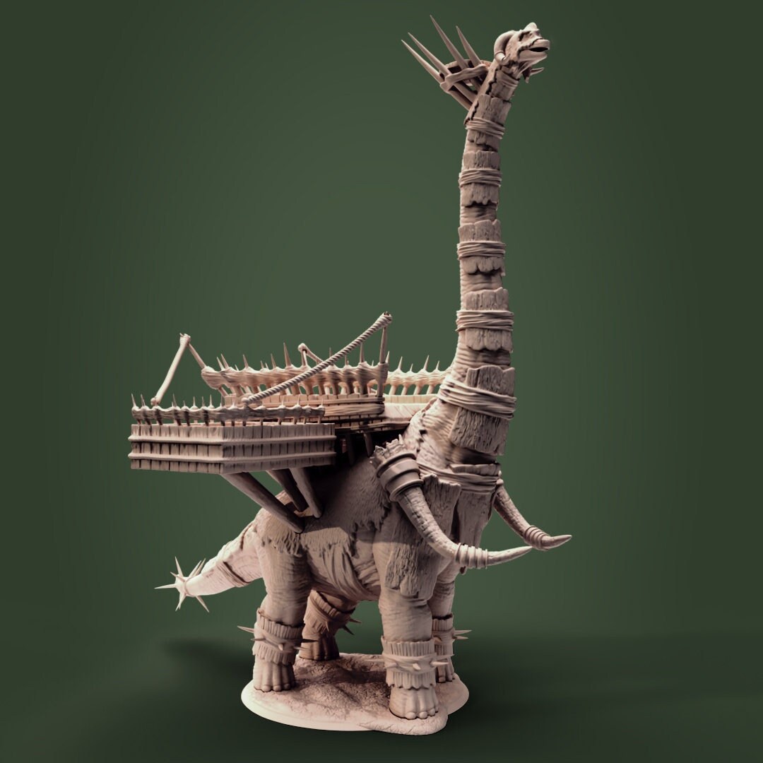 Armoured Brachiosaurus | 3d Printed Miniature for Painting, Tabletop ...
